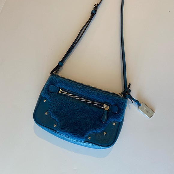 Coach | Bags | Coach Ryder Pochette Blue Shearling | Poshmark